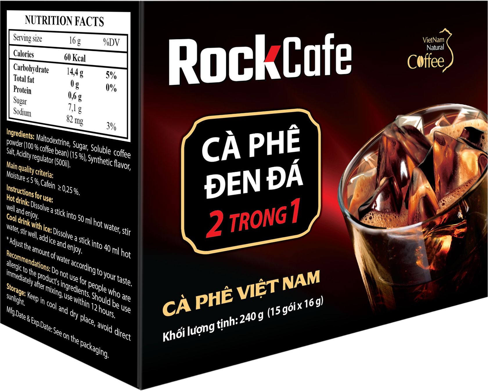 RockCafe - Cà phê đen đá 2 trong 1