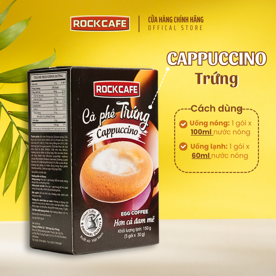 ROCKCAFE - CAPPUCCINO TRỨNG (5 gói x 30 gram) – RockCafe