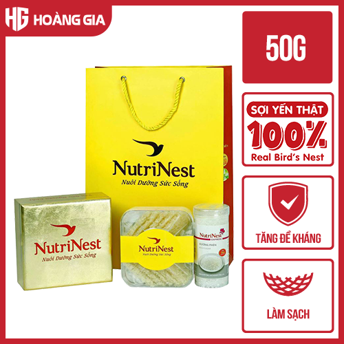 Tổ yến sào làm sạch lông Nutrinest thượng hạng hộp 50g - Sâm Yến Hoàng Gia