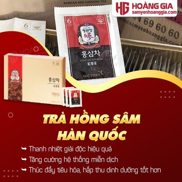 Trà Hồng Sâm Hàn Quốc KGC Jung Kwan Jang Hộp 100 Gói x 3g - Sâm Yến Hoàng Gia