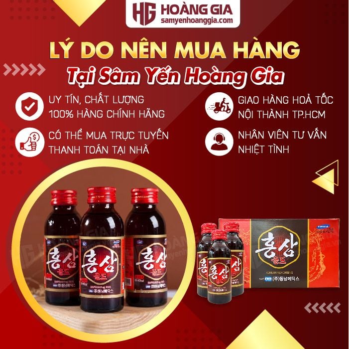 Nước sâm Hàn Quốc Hộp 10 Chai x 100ml - Sâm Yến Hoàng Gia