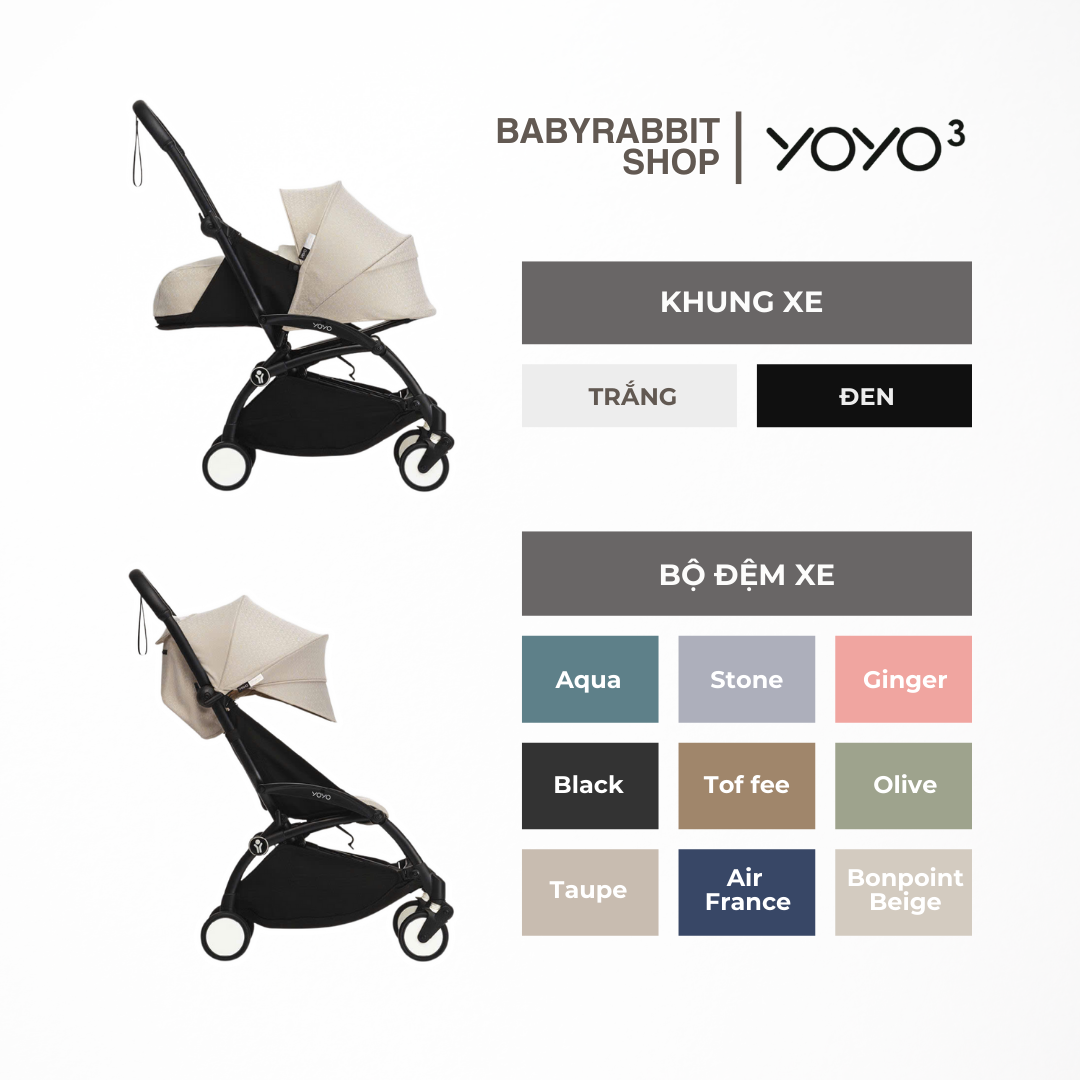 Xe đẩy du lịch gấp gọn Babyzen YOYO3 - Full Set Black 2024 - Baby ...