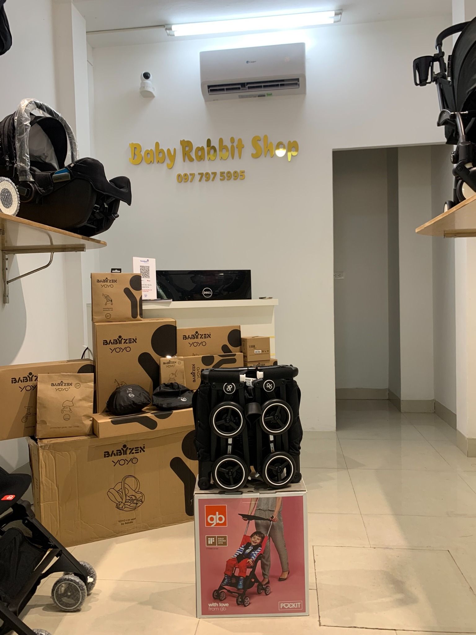 Xe đẩy du lịch gấp gọn GB Pockit Gold - Baby Rabbit Shop