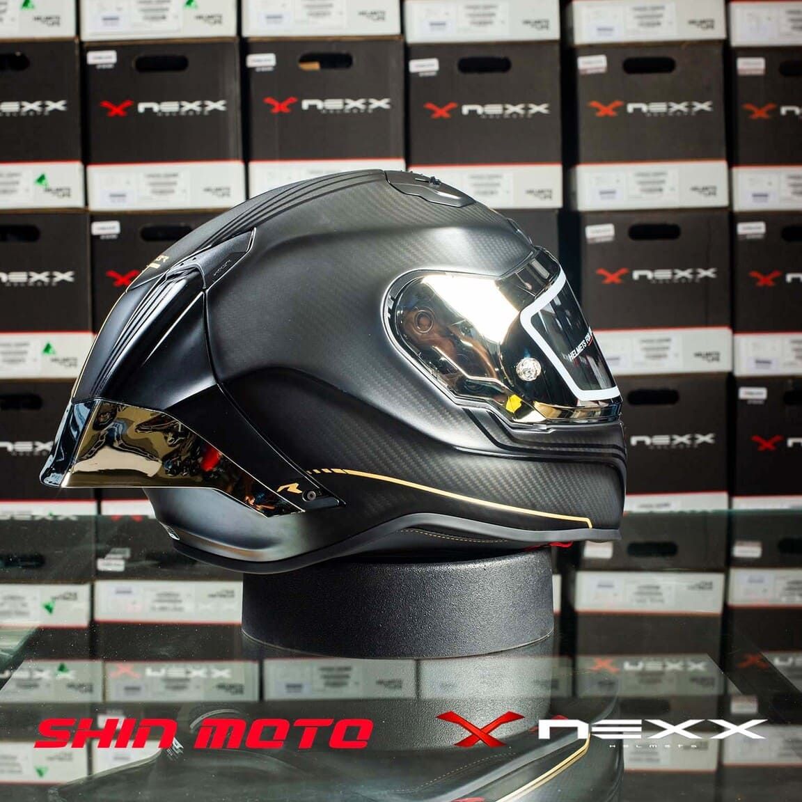 Mũ Fullface Nexx X.R3R Carbon Gold Edition