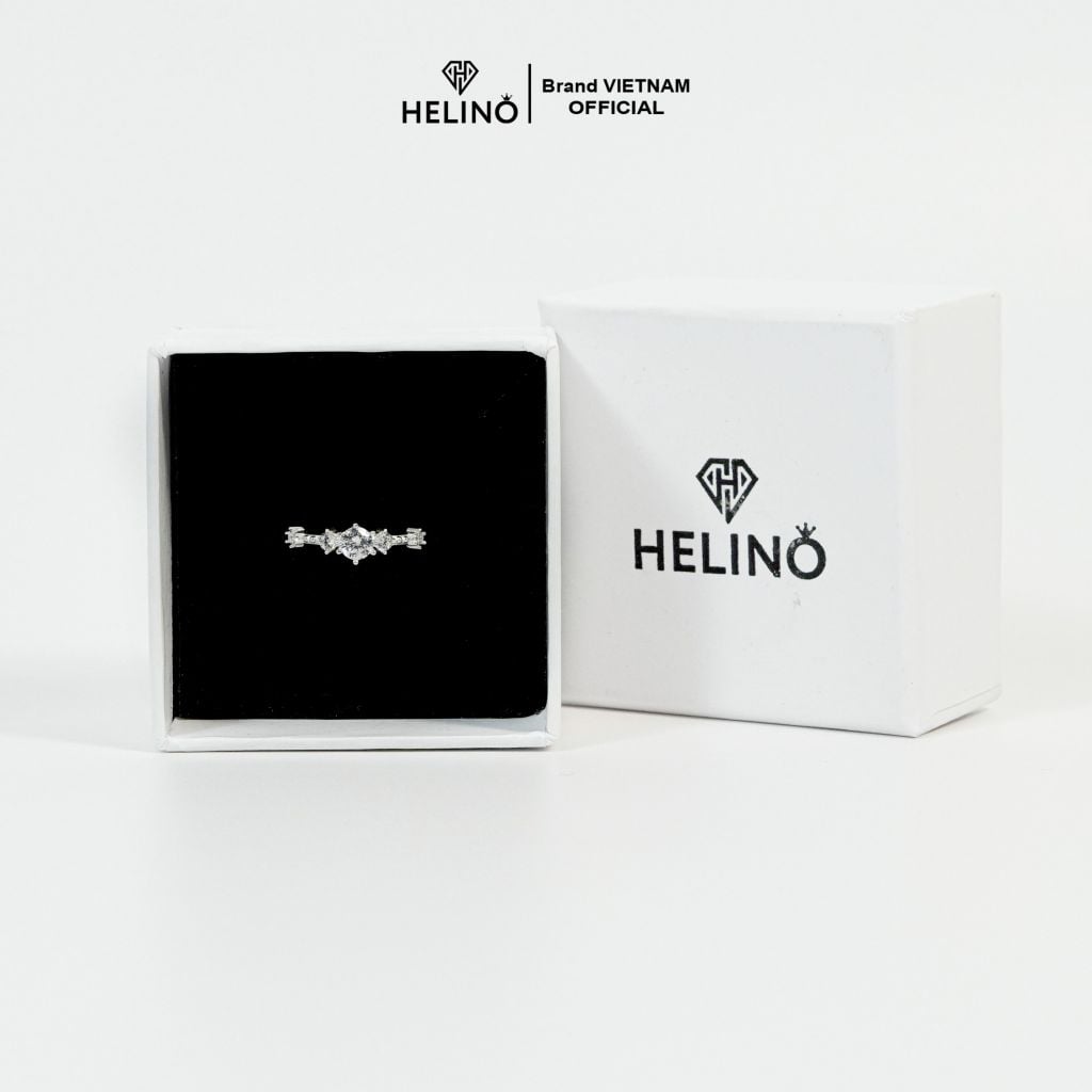 Nhẫn bạc nữ HELINO Princess đính đá lấp lánh, trang sức cao cấp N22