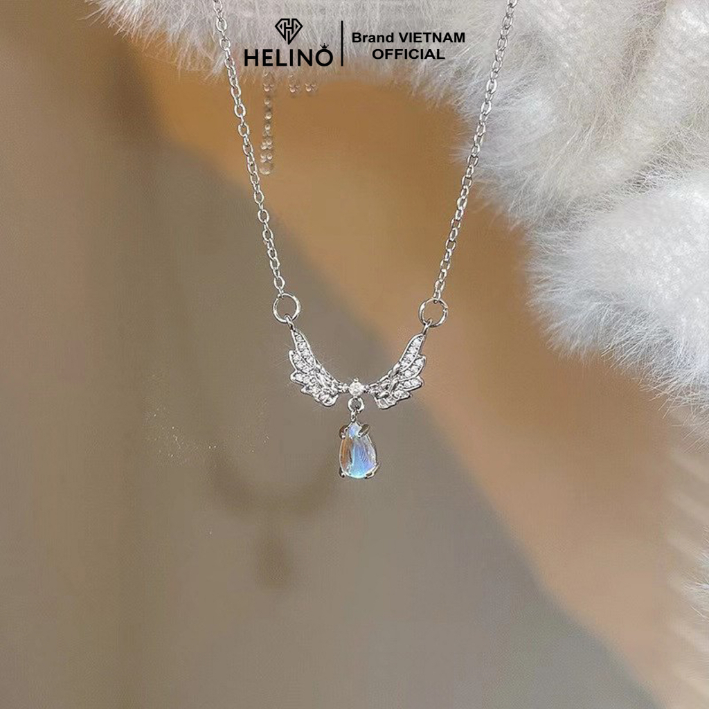 Dây chuyền bạc nữ HELINO cánh thiên thần đá Moonstone đổi màu, trang s