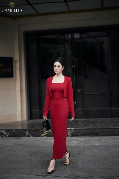 ĐẦM LEN RUBY – Camellia