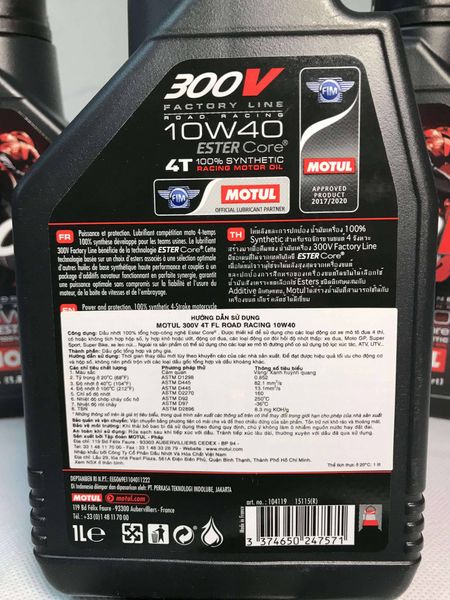 Nhớt Motul 300V Factory Line 10W40 1L Nhập Khẩu Pháp Tem 1 Lớp – Go2banh.com