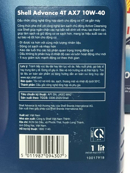 Nhớt Shell Advance Ax7 10W40 xe số – Go2banh.com