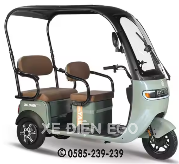 Xe điện 3 bánh 2 hàng ghé có mái che