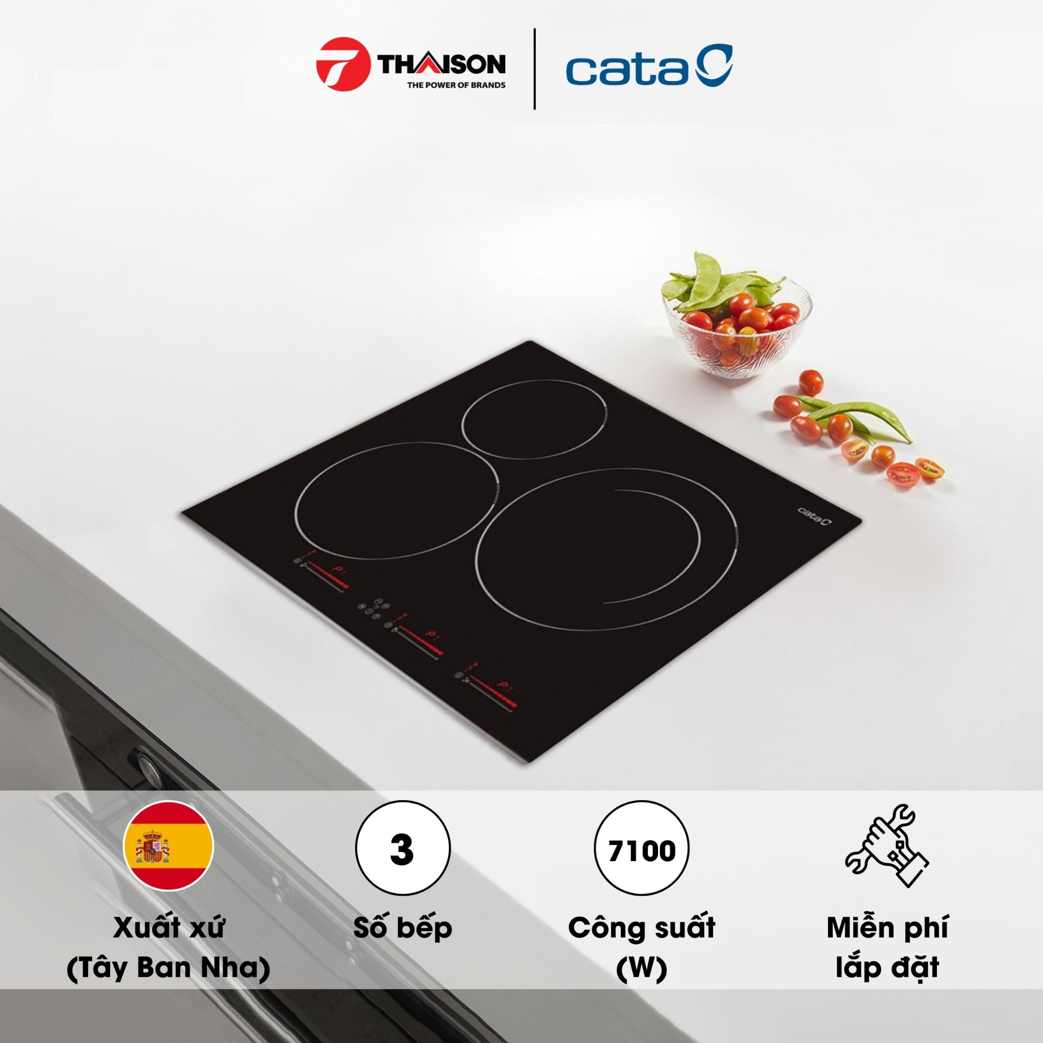 Bếp Từ 3 vùng nấu Cata INSB 6003 BK 7100W | Bepthaison.vn
