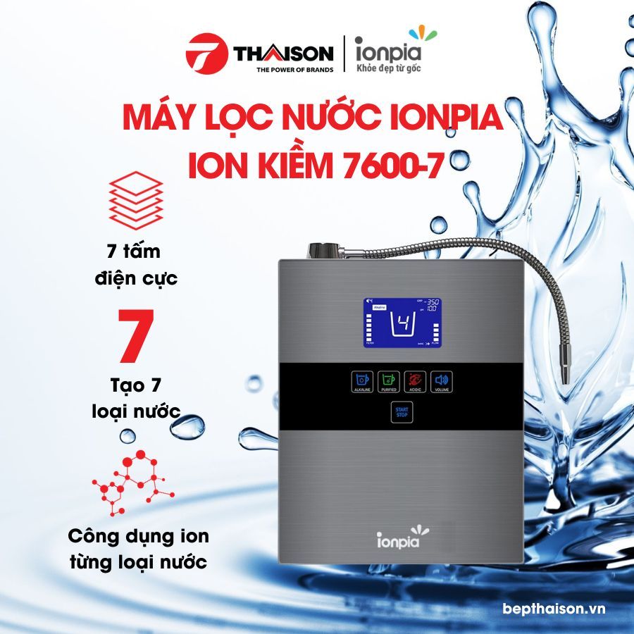 Máy lọc nước IONPIA ion kiềm 7600-7 cao cấp, trong trọng