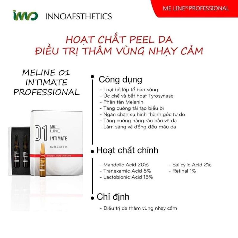 Peel giảm thâm vùng da nhạy cảm Innoaesthetics - 01 MELINE INTIMATE hà ...
