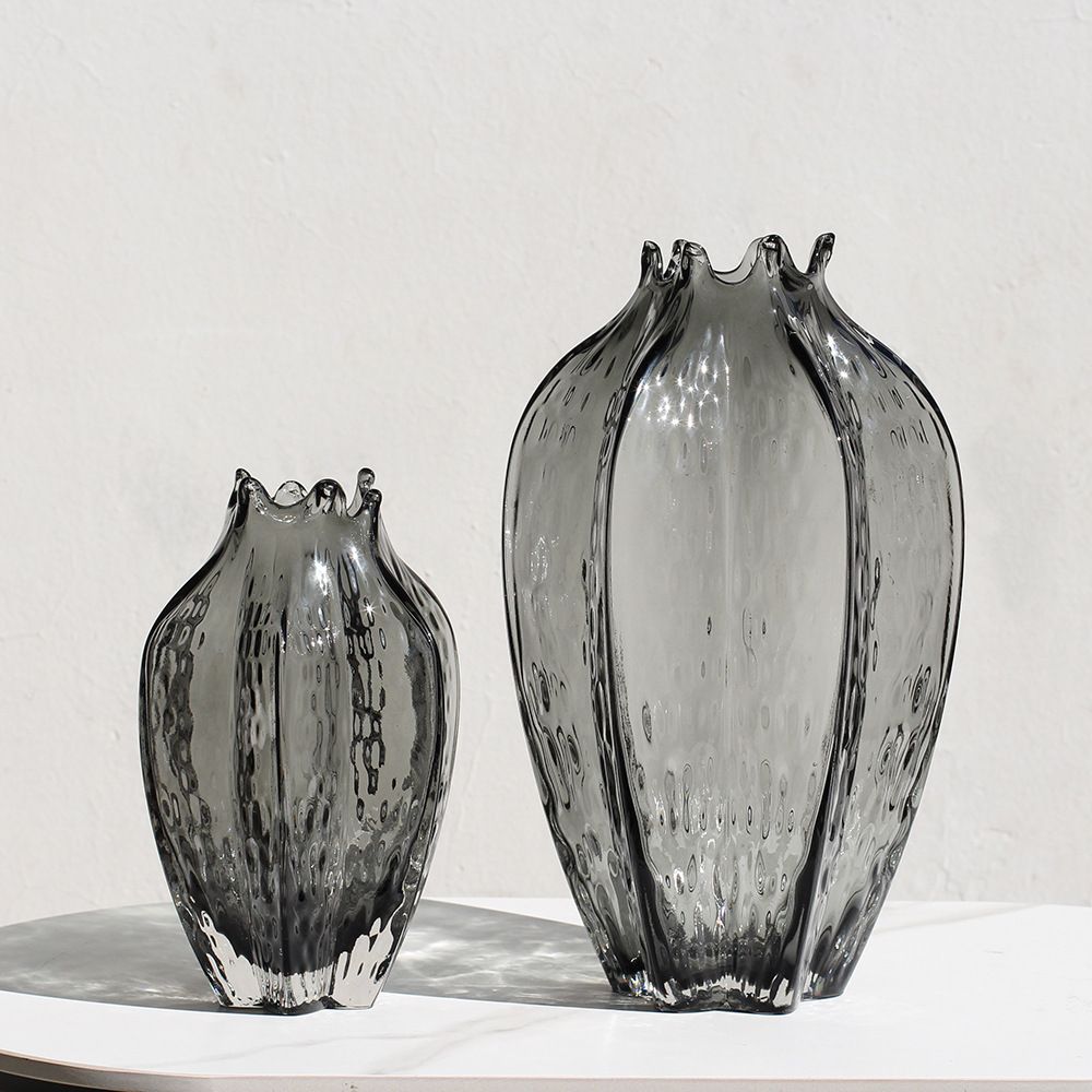 Irregular creative ash glass vase – Art of Living