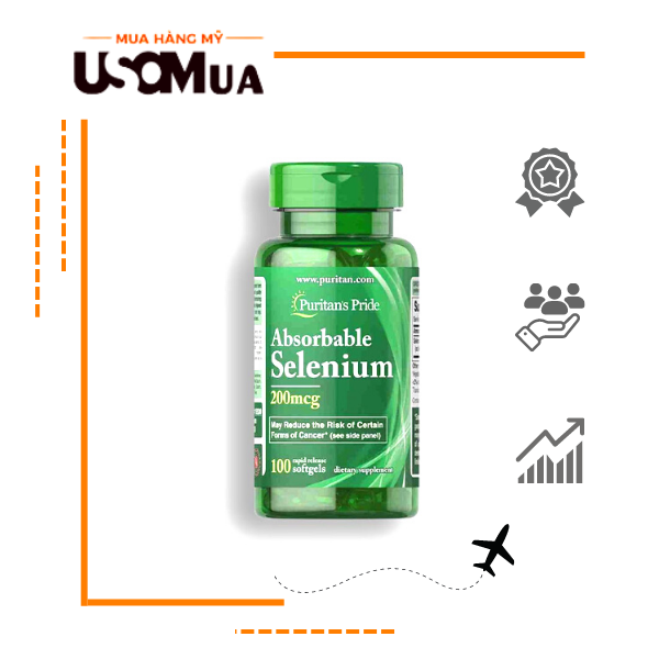Viên Uống Hỗ Trợ Ngăn Ngừa Ung Thư PURITAN’S PRIDE Absorbable Selenium