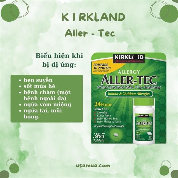 Viên Uống Chống Dị Ứng KIRKLAND Allergy Aller Tec