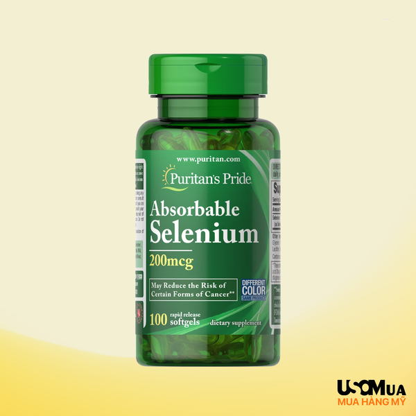 Viên Uống Hỗ Trợ Ngăn Ngừa Ung Thư PURITAN’S PRIDE Absorbable Selenium