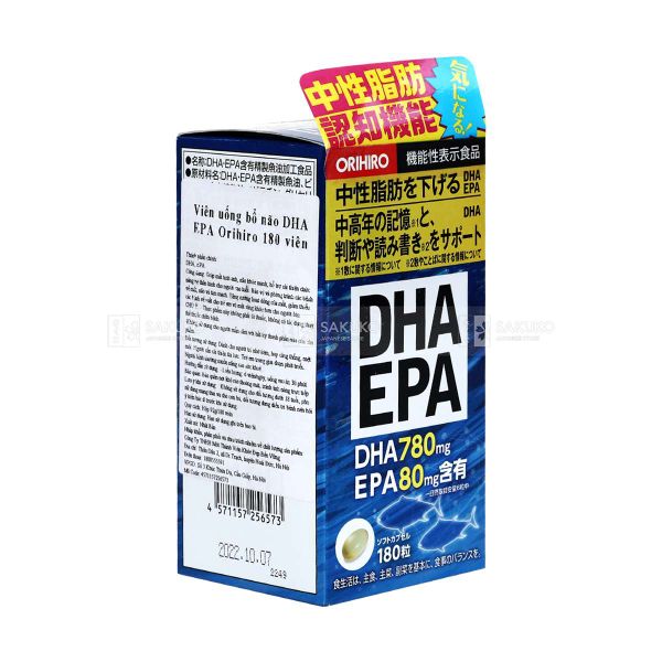 ORIHIRO- Viên bổ sung DHA&EPA 180 viên – Siêu Thị Nhật Bản