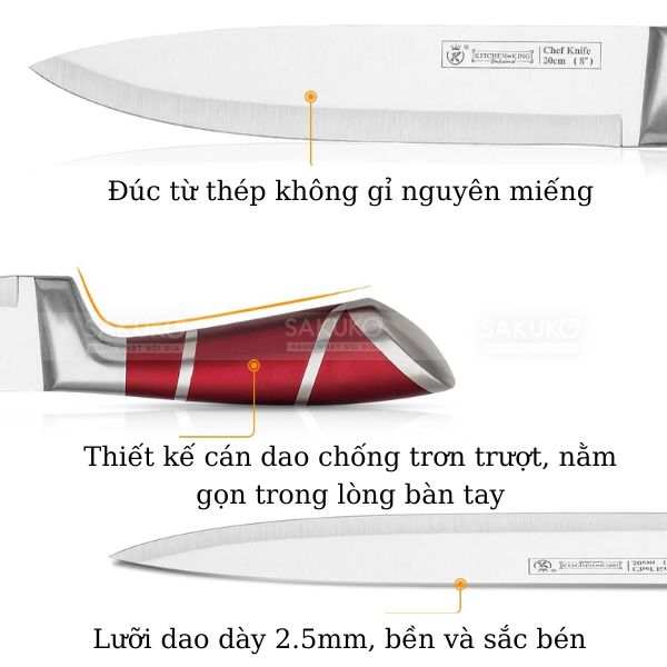 UTAKI- Set dao 9 món (Đỏ) – Siêu Thị Nhật Bản