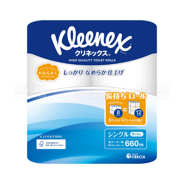 CRECIA- Giấy vệ sinh Kleenex giấy đơn 8 cuộn – Siêu Thị Nhật Bản