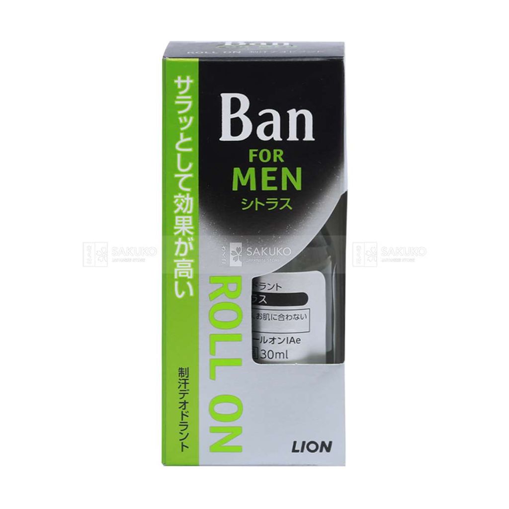 LION- Lăn khử mùi diệt khuẩn BAN không mùi 30ml FOR MEN – Siêu Thị Nhật Bản