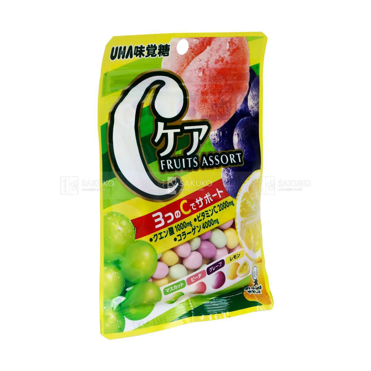 UHA MIKAKUTO- Kẹo dẻo bổ sung C và collagen 60g – Siêu Thị Nhật Bản