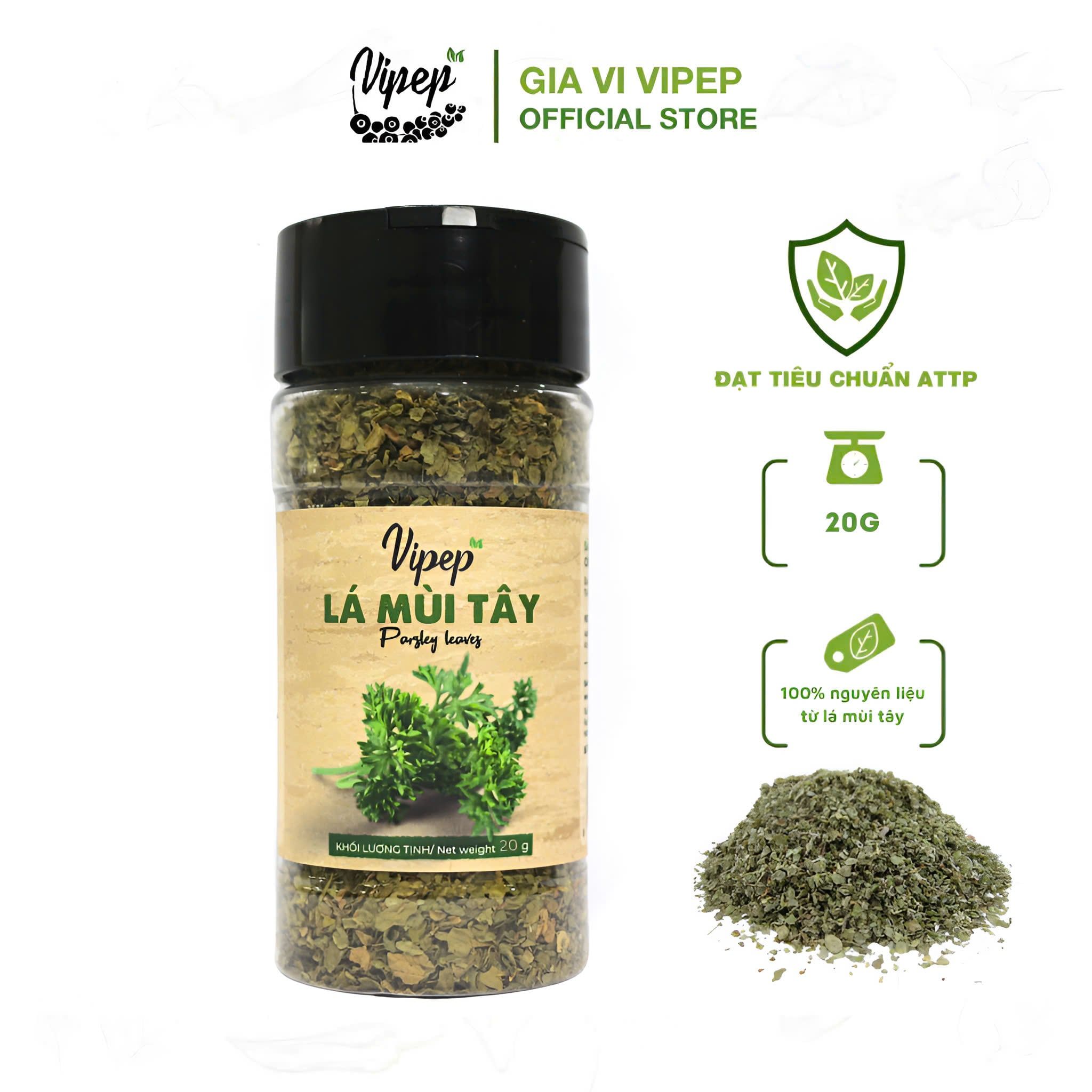 Lá Mùi Tây Khô Vipep Hũ Nhựa 20g - Gia vị Vipep – GIA VỊ VIPEP