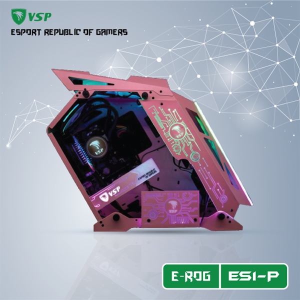Thùng Case VSP ESPORT ROG ES1 Gaming Hồng (No Fan) Mới