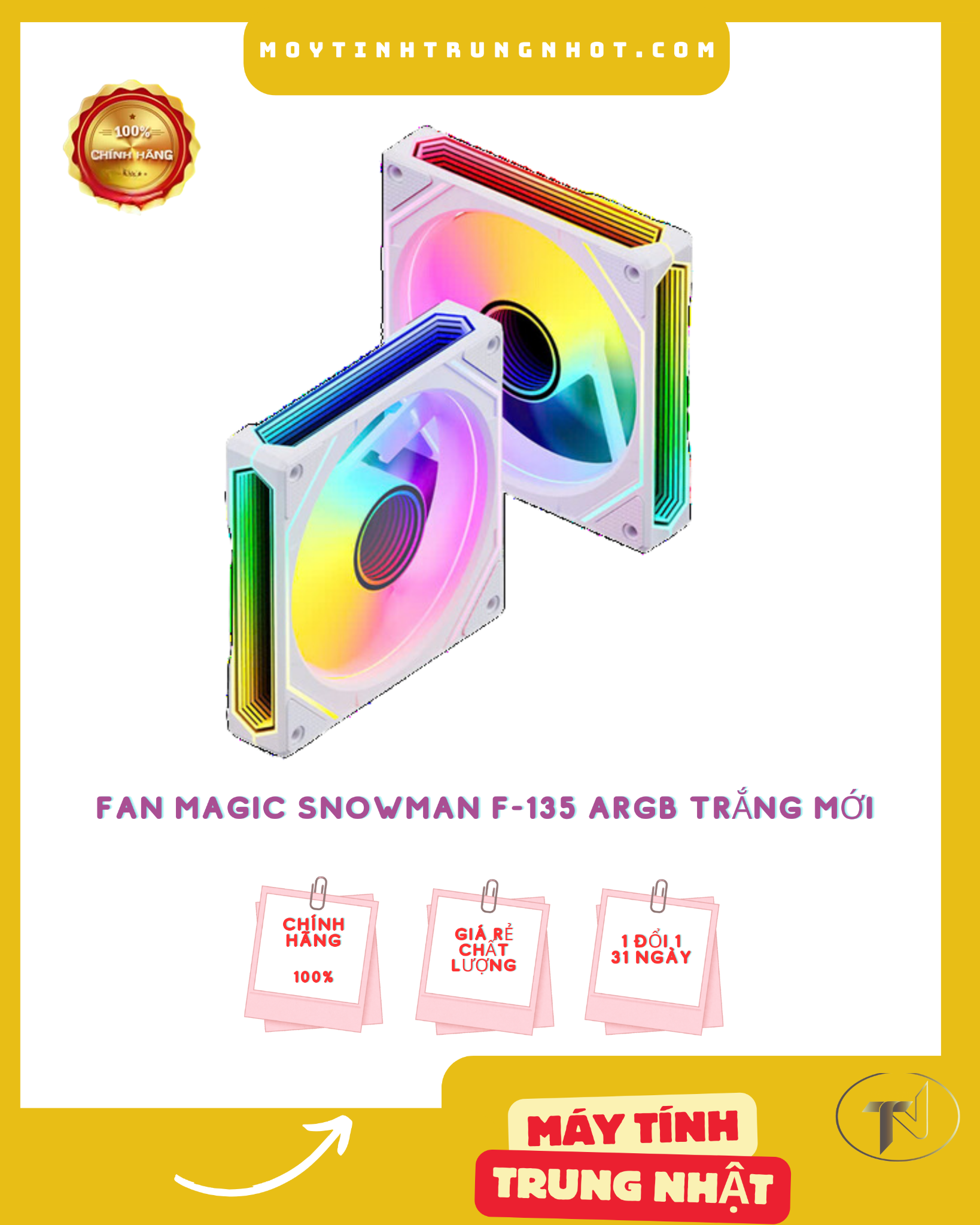 Fan MAGIC SNOWMAN F-135 ARGB TRẮNG
