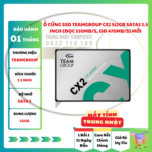 Ổ Cứng SSD TeamGroup CX2 512Gb New