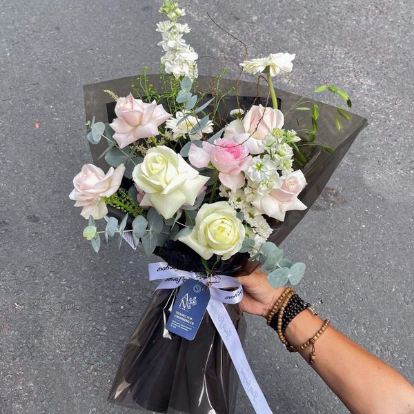 Hồng trắng, hồng kem mix phi yến