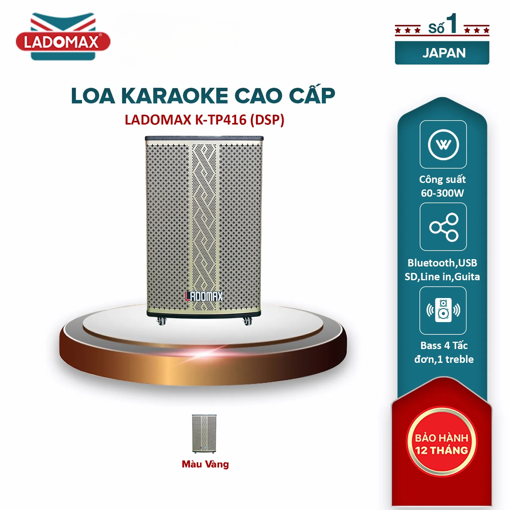 Loa kéo karaoke 4.0 tấc Ladomax K-TP416(DSP) Ladomax Vietnam