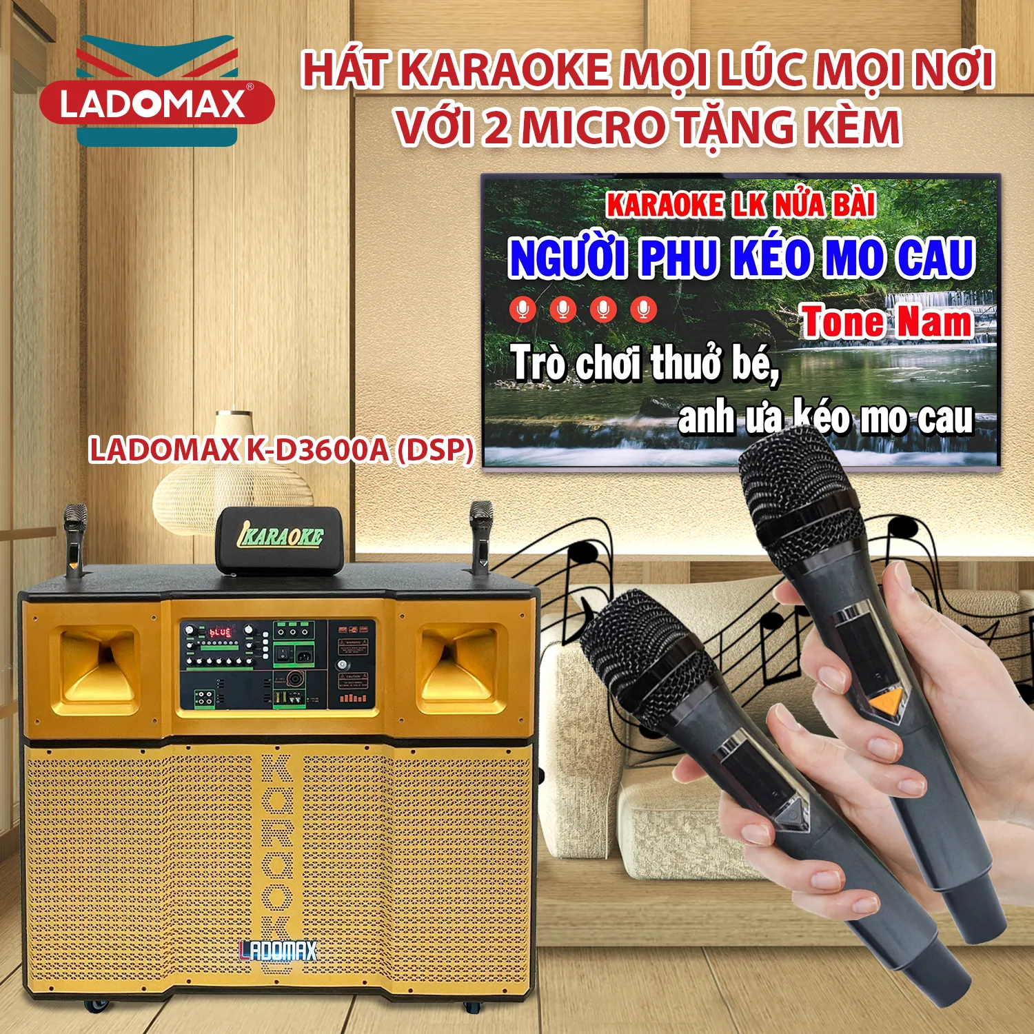 Loa karaoke di động cao cấp Ladomax K-D3600A(DSP) Ladomax Vietnam