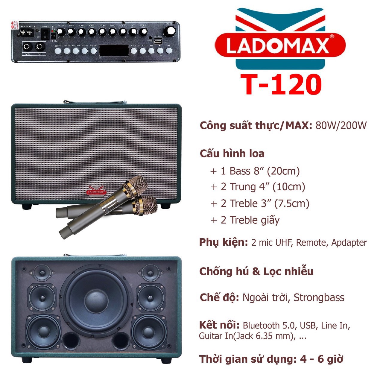 Loa karaoke xách tay cao cấp Ladomax T-120 Ladomax Vietnam