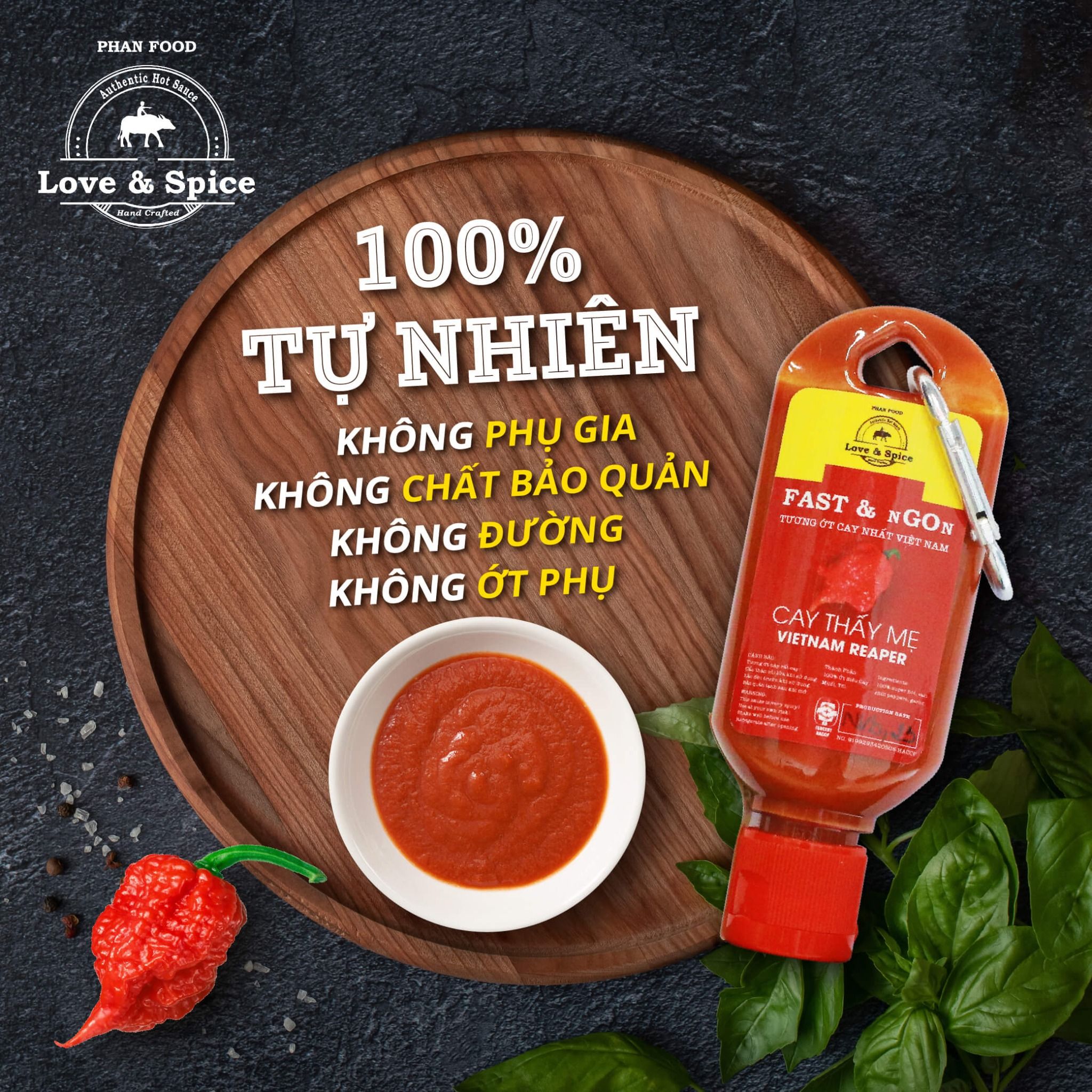 Móc khóa tương ớt siêu cay Love & Spice CAY QUÁ ĐÃ (cấp độ 3) lên men – LOVE & SPICE