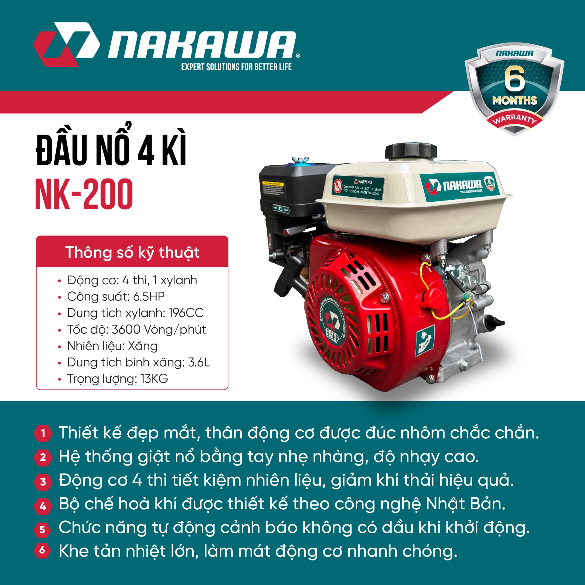 Đầu nổ 4 thì NAKAWA NK-200