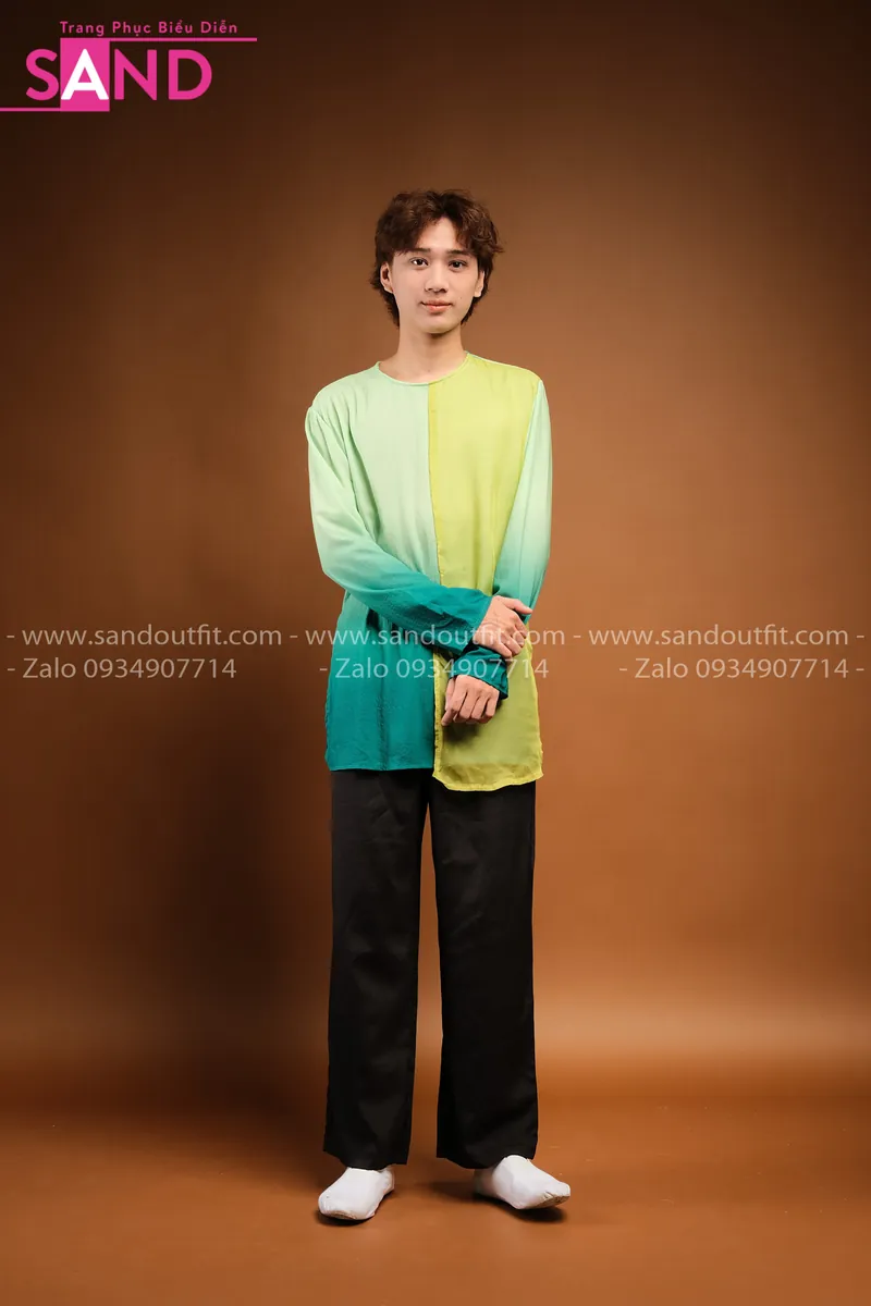 TBT0902 Áo Bà Ba Táp Xanh Cốm Nam – Sand Outfit