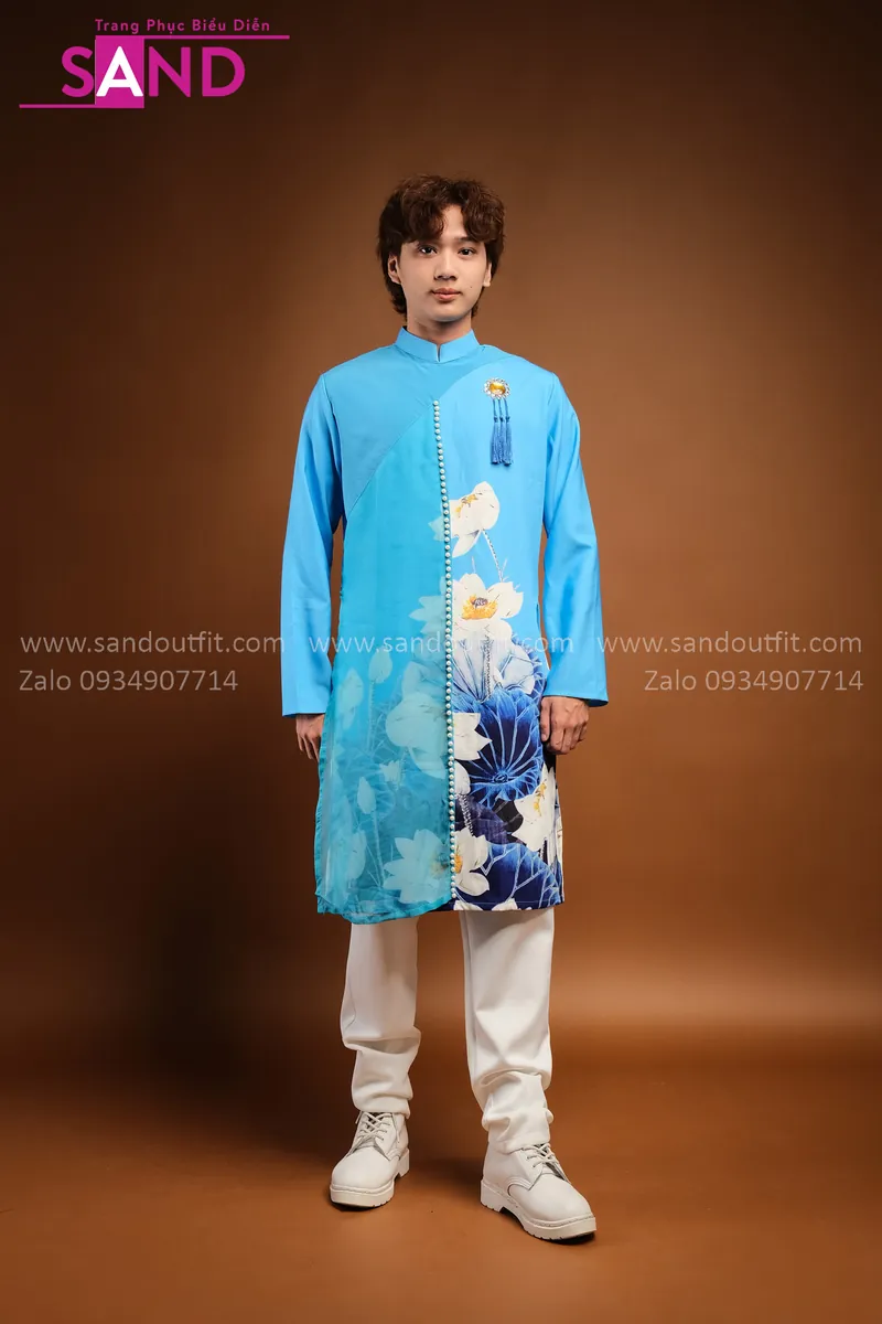 Áo Dài Cách Tân Lá Sen Xanh - Nam – Sand Outfit
