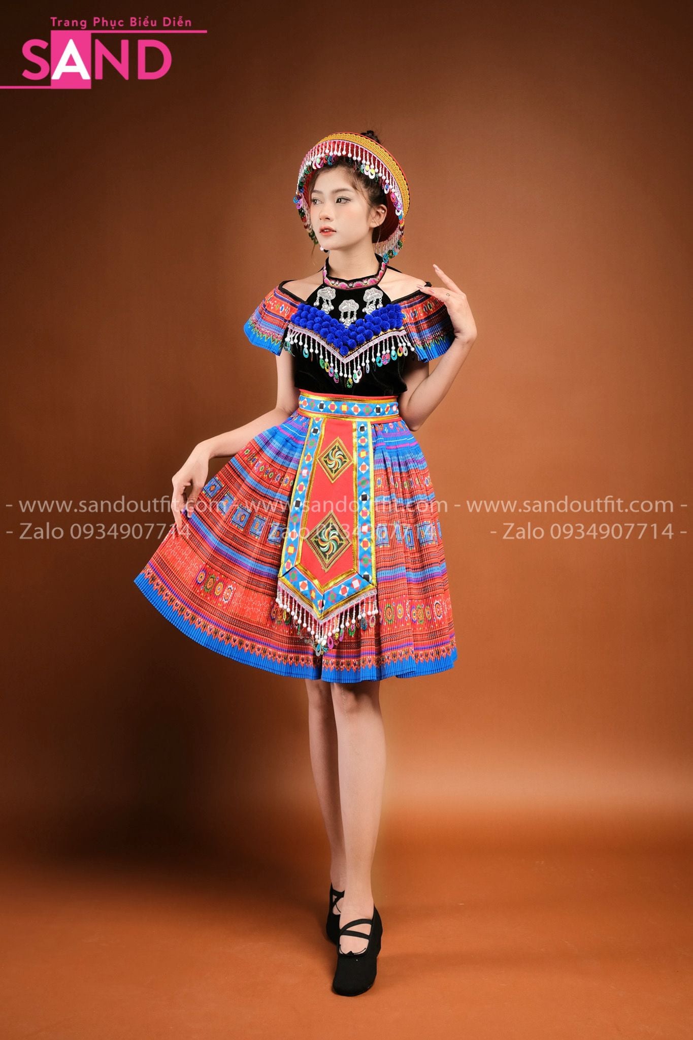 NHM0805 Trang Phục H'Mông Nữ - Xanh Dương – Sand Outfit