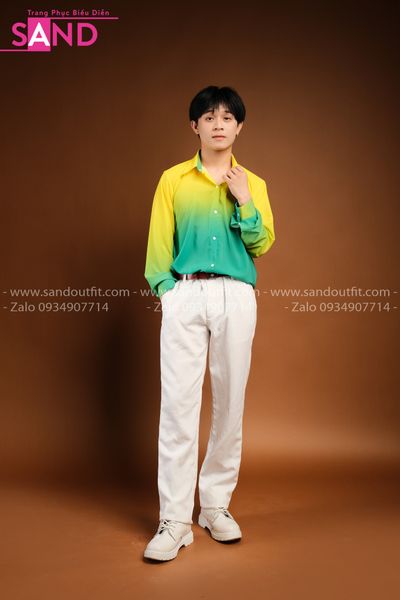 Sơ Mi Nam Vàng Xanh Loan – Sand Outfit