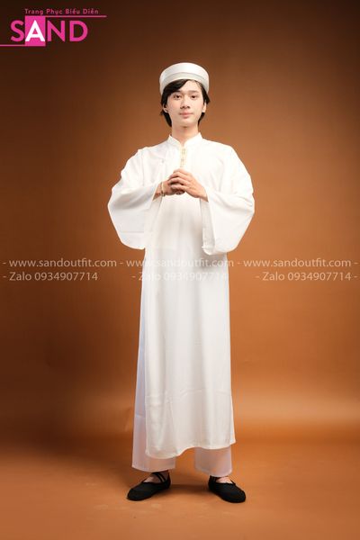 TCN0004 Cổ Phục Áo Tấc Triều Nguyễn Trắng Nam – Sand Outfit