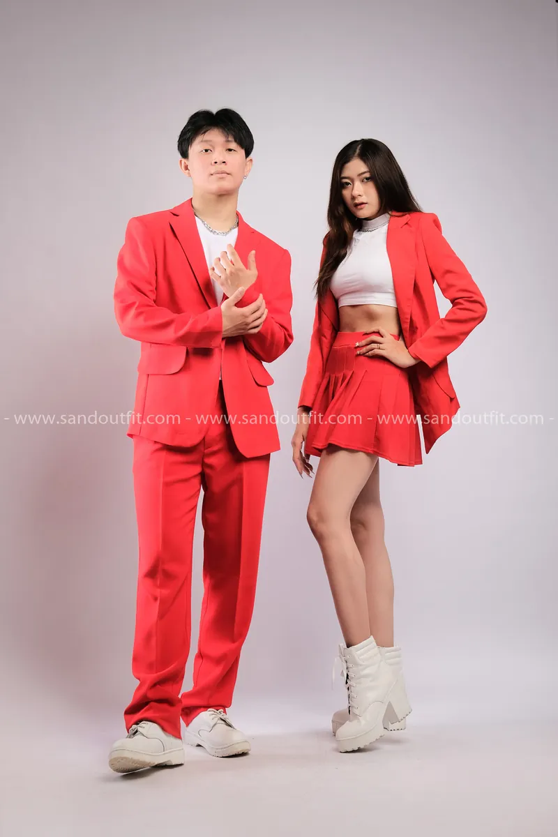Set Vest Nam phối Set Vest Nữ Màu Đỏ – Sand Outfit