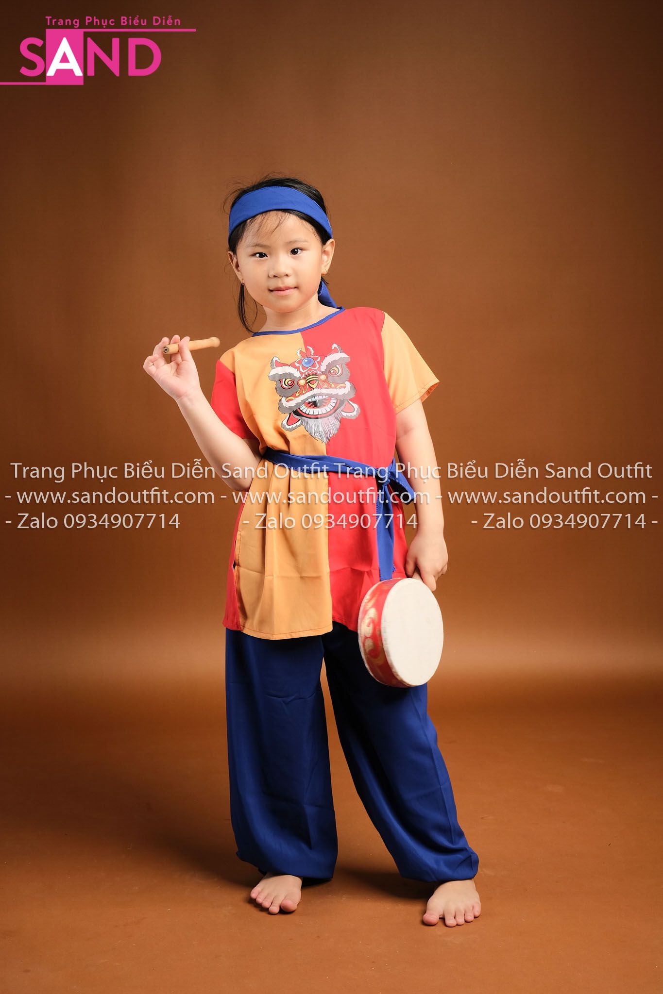 Bà Ba Đồng Dao Đầu Lân Trẻ Em – Sand Outfit