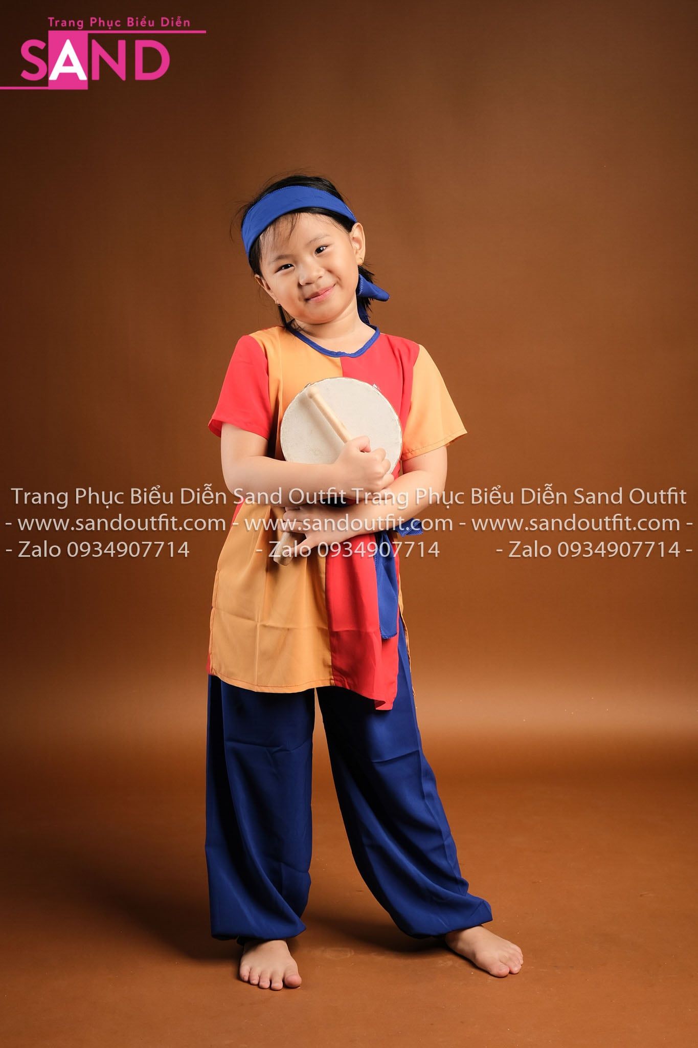 Bà Ba Đồng Dao Đầu Lân Trẻ Em – Sand Outfit