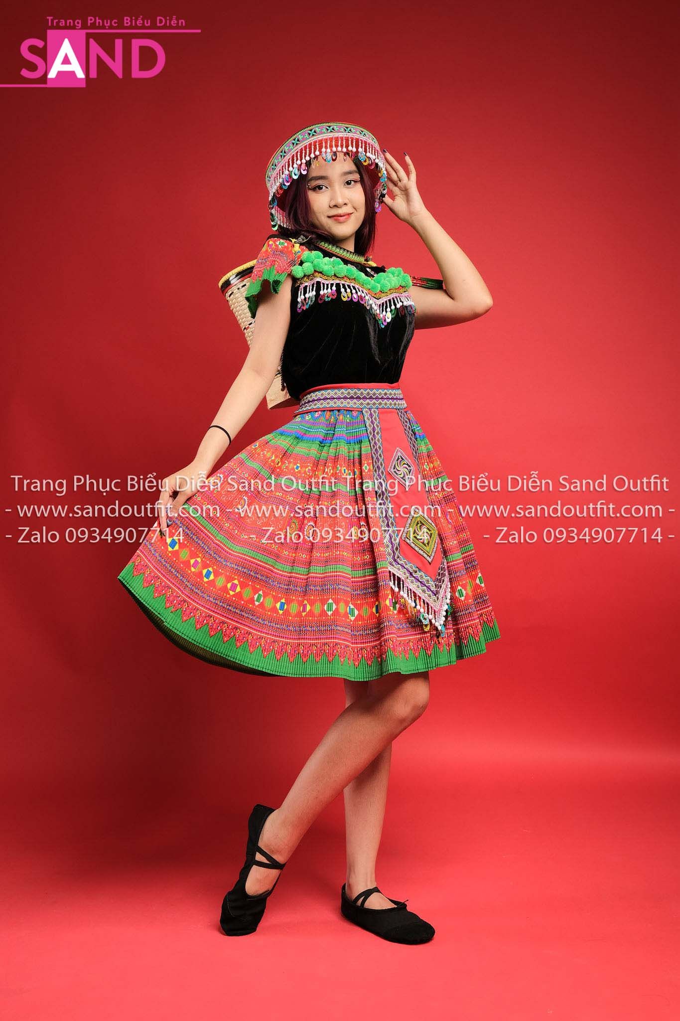 Nhm0903 Trang Phục Hmông Nữ Xanh Lá Sand Outfit