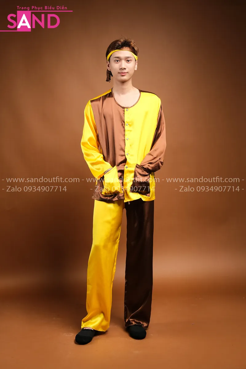 Trang Phục Áo Bà Ba Nam - Nâu Phi Hai Màu – Sand Outfit