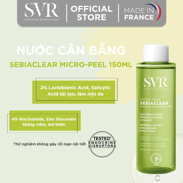 Toner Dành Cho Da Dầu, Mụn SVR Sebiaclear Micro Peel 150ml – hyphat.vn