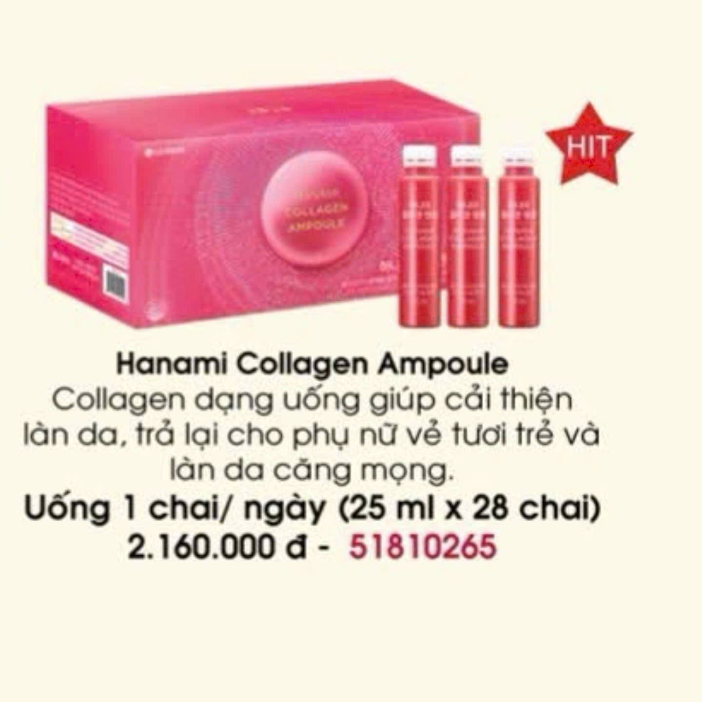 Thực phẩm bổ sung Vital Garden Hanami Collagen Ampoule (25ml x 28 ống ...