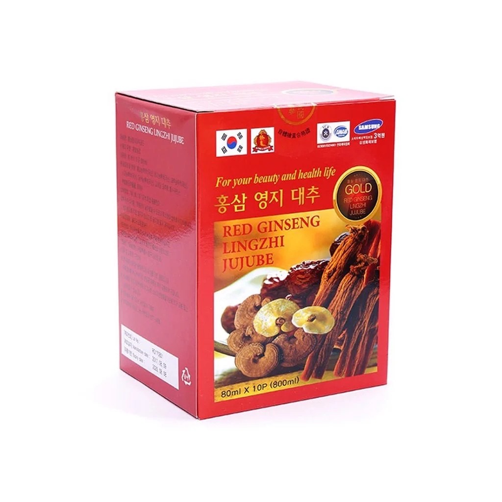 Nước Hồng Sâm Linh Chi Táo Đỏ Gold Red Ginseng Lingzhi Jujube Hộp 30 G – hyphat.vn