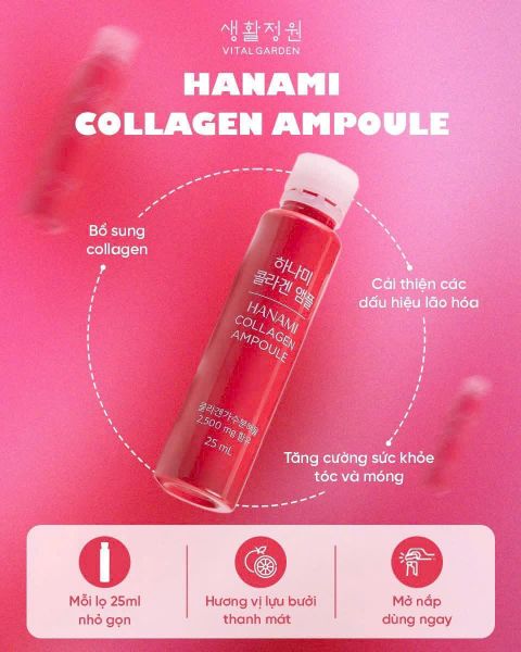 Thực phẩm bổ sung Vital Garden Hanami Collagen Ampoule (25ml x 28 ống ...